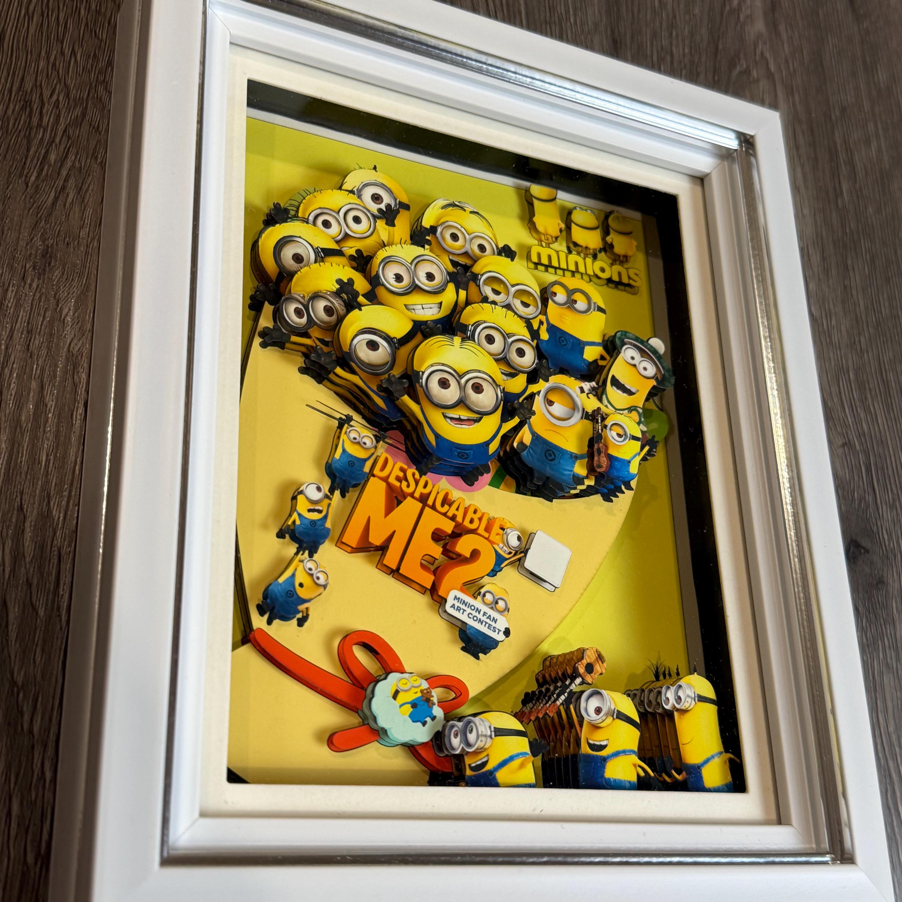 Despicable Me Minions 3D Shadow Box Art, Multilayer 3D Wall Table Art ...