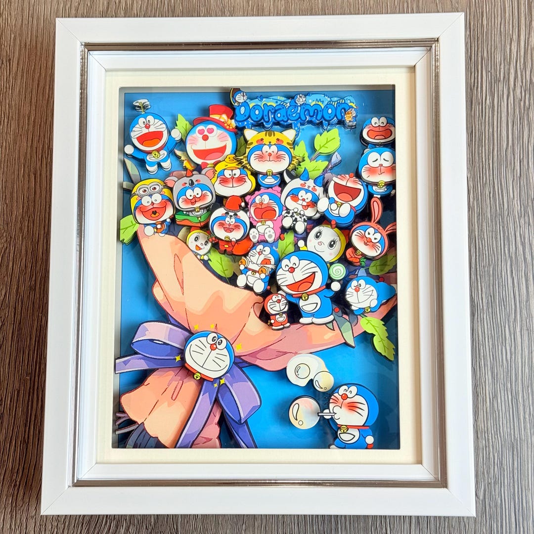 Doraemon 3D Shadowbox Art, Multilayer 3D Wall Table Art, Anime Gift ...