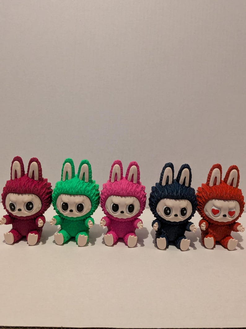 Labubu Collectable 3d Printed Figure With Rotating Eyes - Etsy