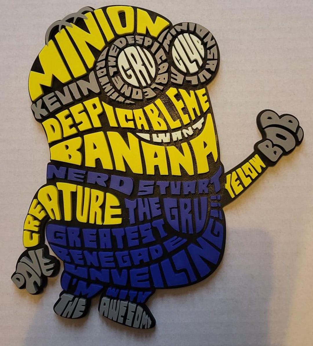 Minions Bob Word Wall Art - Etsy