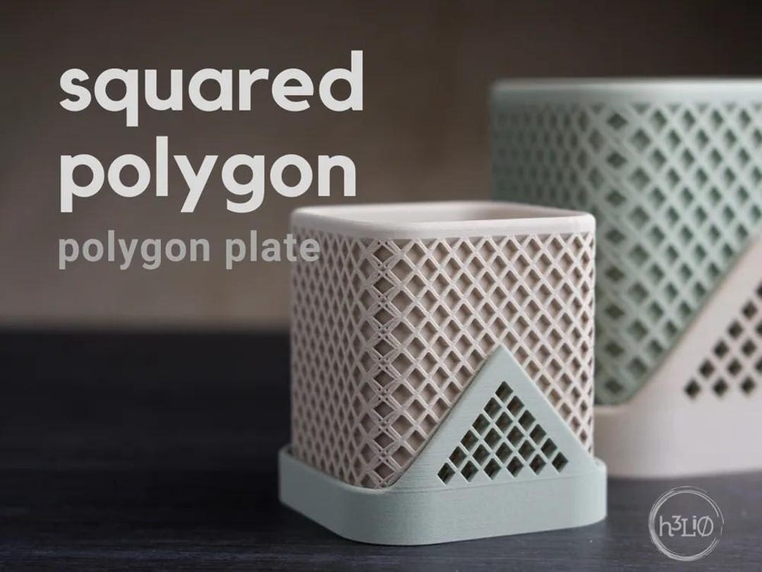 Squared Polygon Planter · Polygon Plate. Designed by H3li0 - Etsy