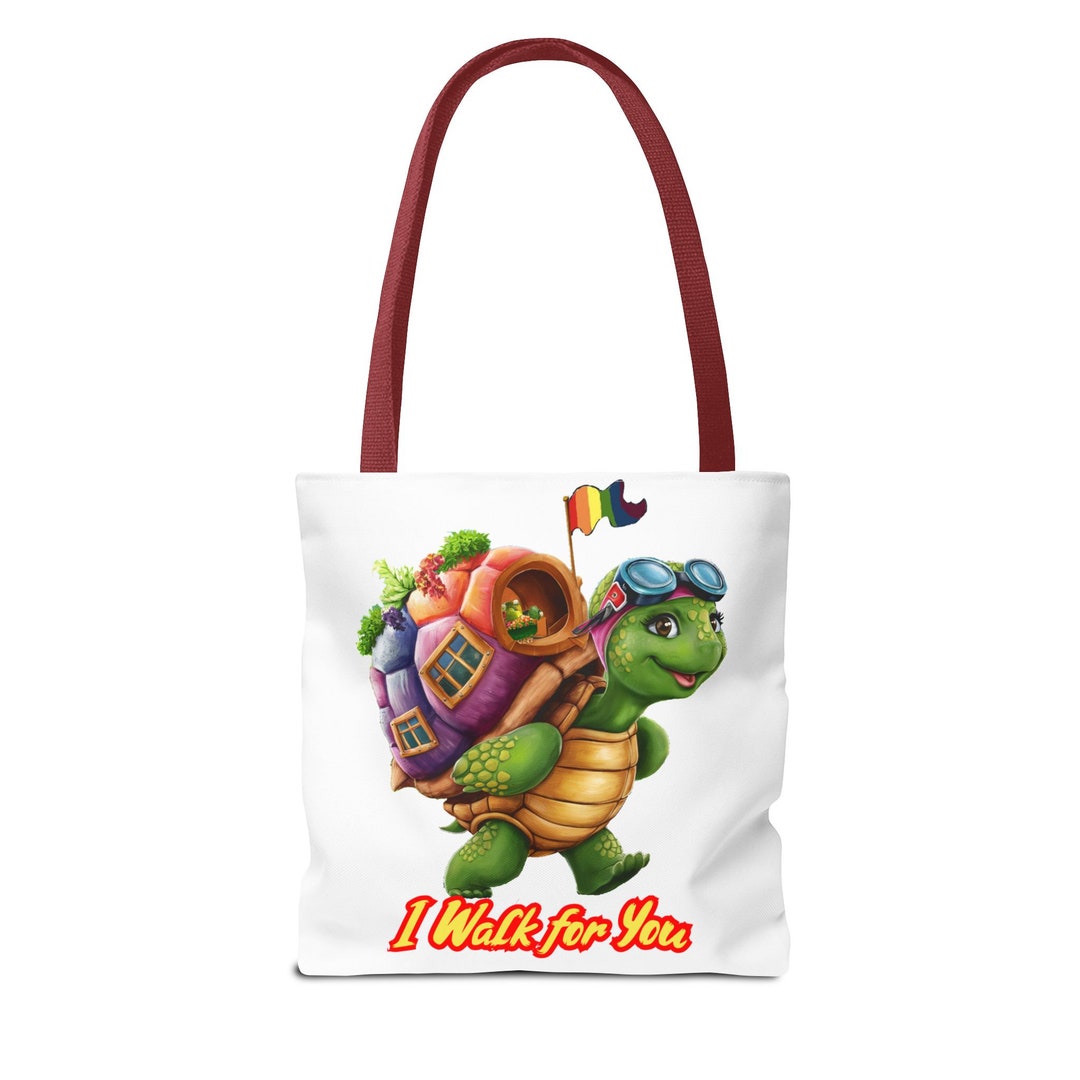 Green Cute Turtle Carrying a Rainbow Flag, Says: I Walk for You on This ...