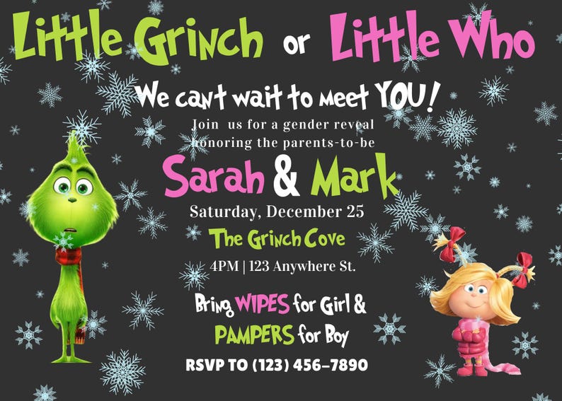 Digital Gender Reveal Invitation Christmas Gender Reveal Invitation ...