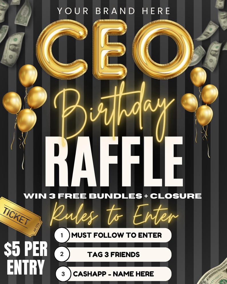 Raffle Flyer, CEO Birthday Special Flyer, Flyer for Small Business ...