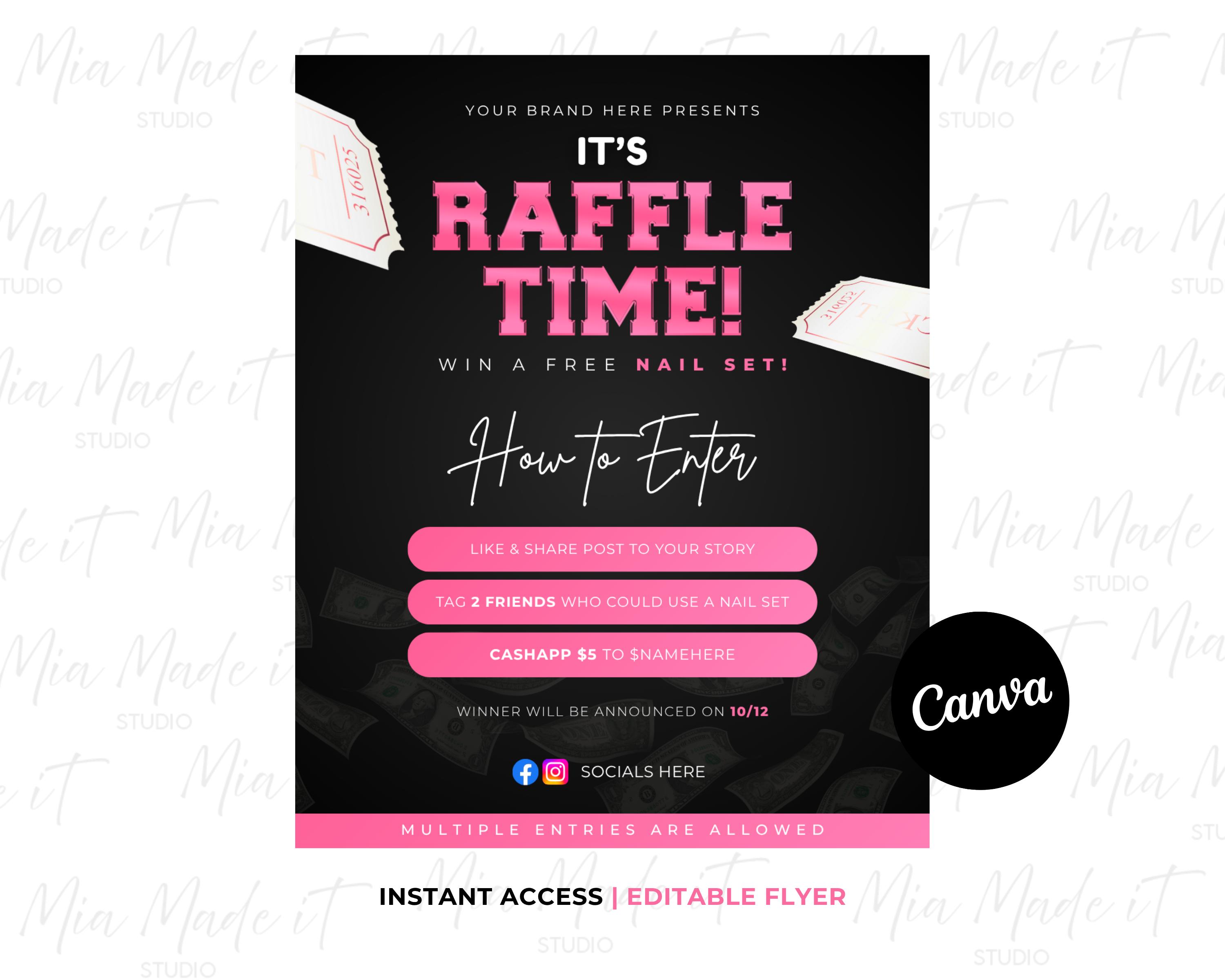 Editable Raffle Flyer Template: DIY Beauty Giveaway (digital Download ...
