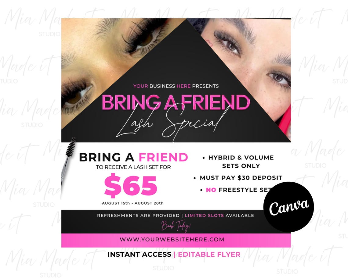 Lash Special Flyer Template: Editable Promo Booking Flyer (digital ...