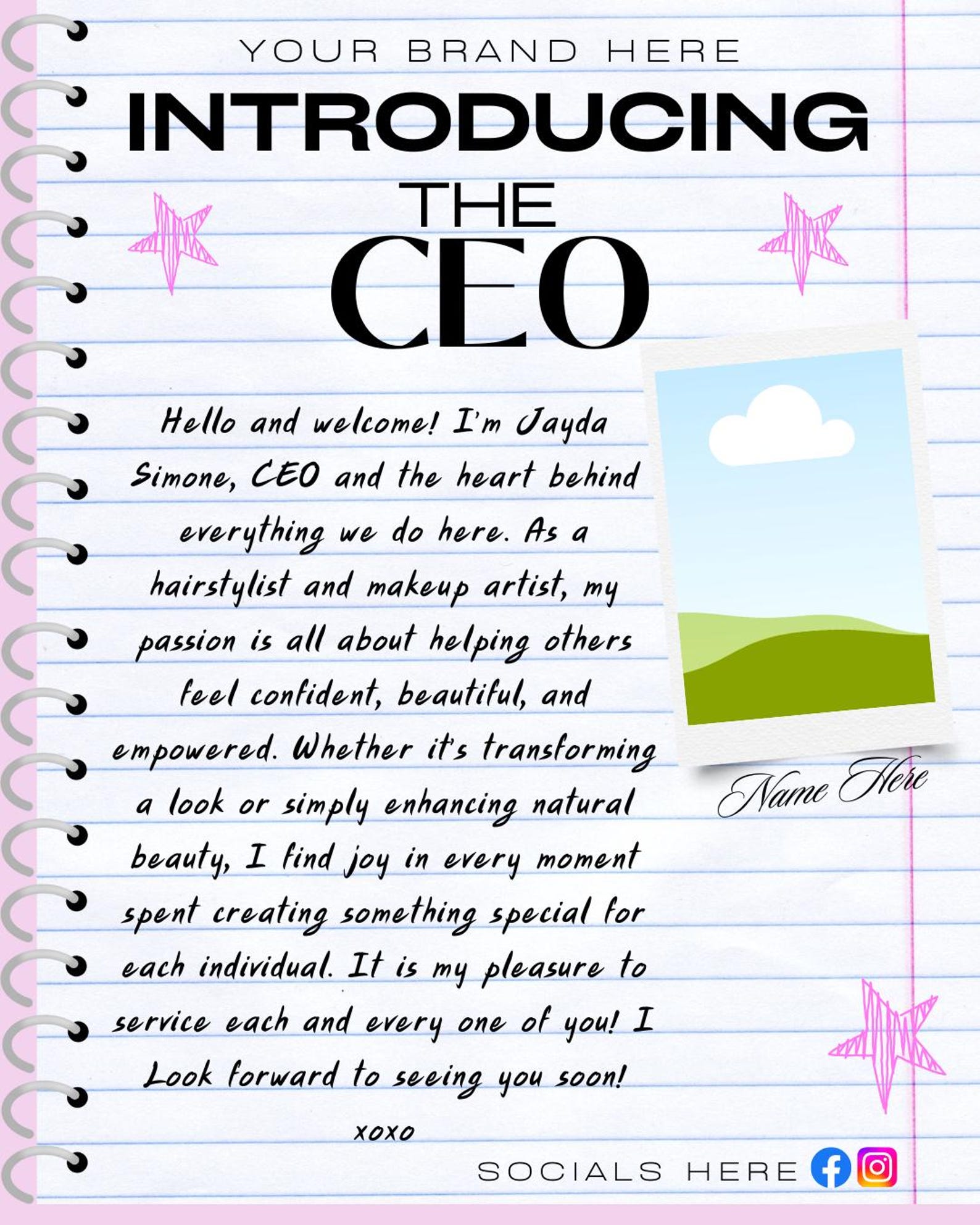 DIY Meet the CEO Flyer Template, Introducing the CEO Editable Beauty ...