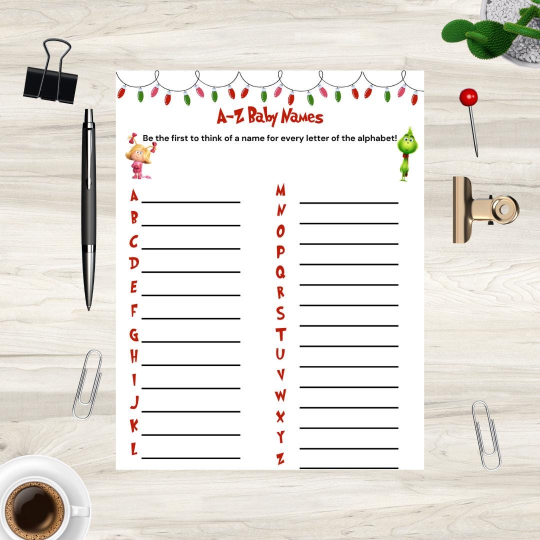 Printable Baby Shower Games Christmas Edition Whoville - Etsy