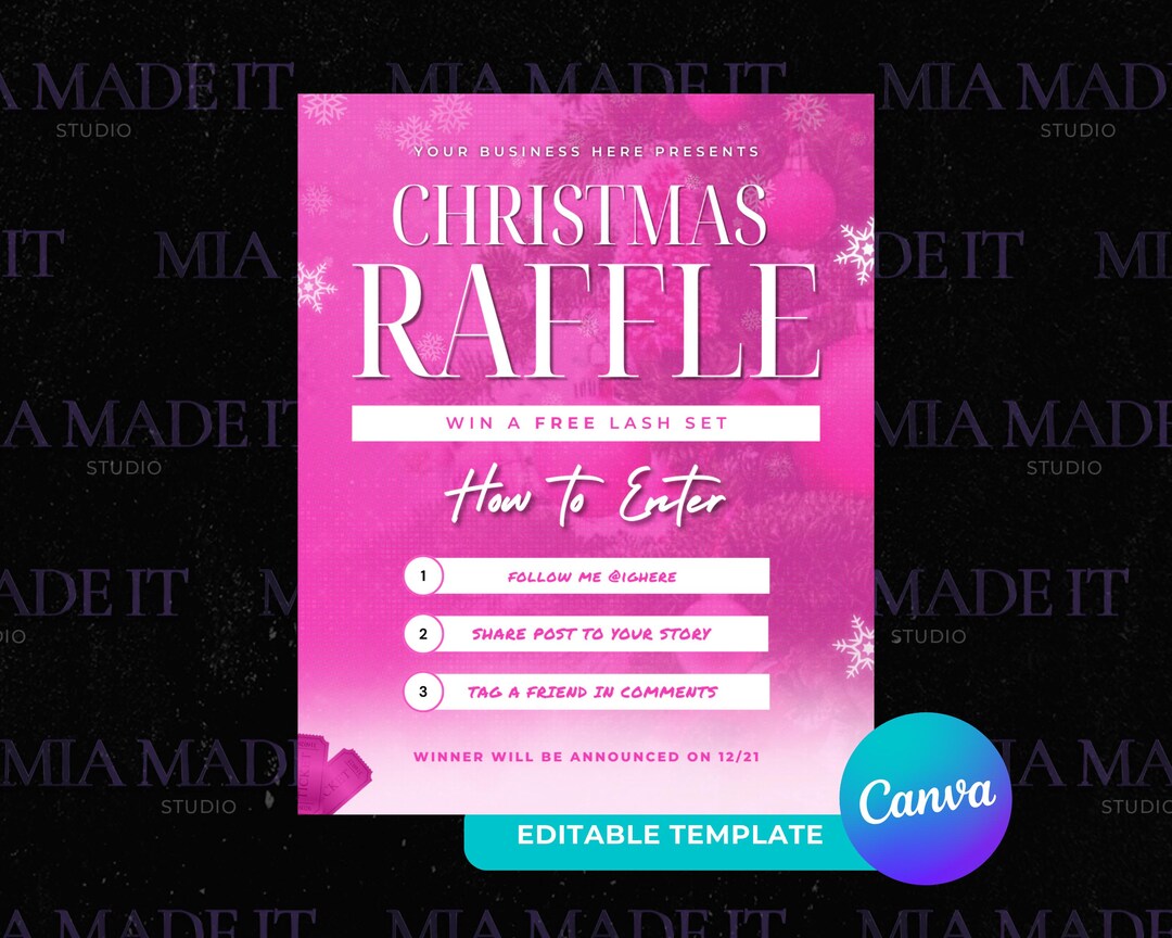 Editable Raffle Flyer Template: DIY Beauty Giveaway Holiday Edition ...