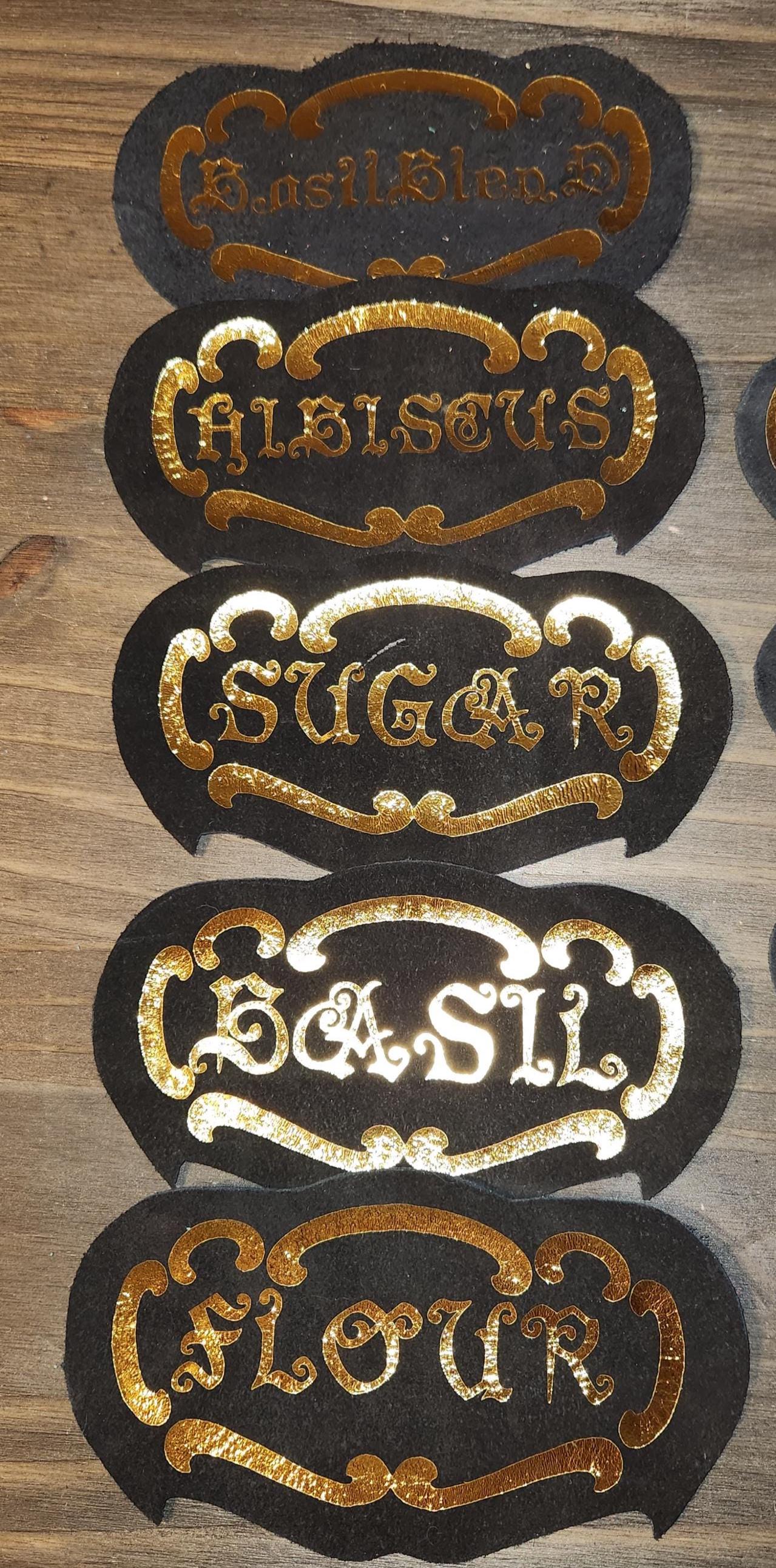 Black Kitchen Labels for Containers | Leather Apothecary Ingredient ...