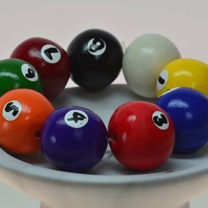 Pool Ball Bracelet, 8 Ball Bracelet, Polymer Clay, Beaded Bracelet ...