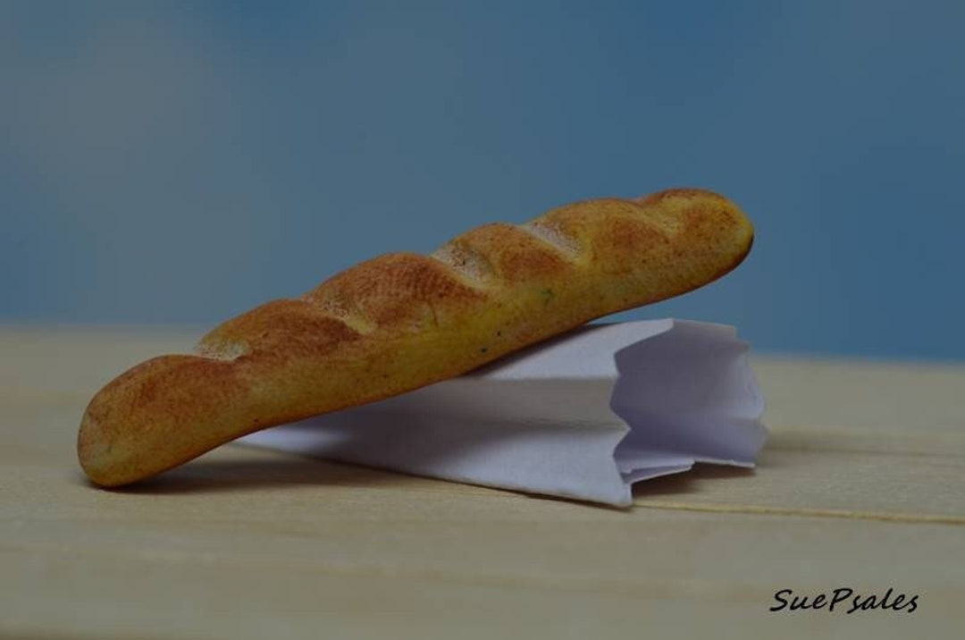 Miniature Bread, Baguette With Paper Bag, Tiny Bread for Fashion Dolls ...