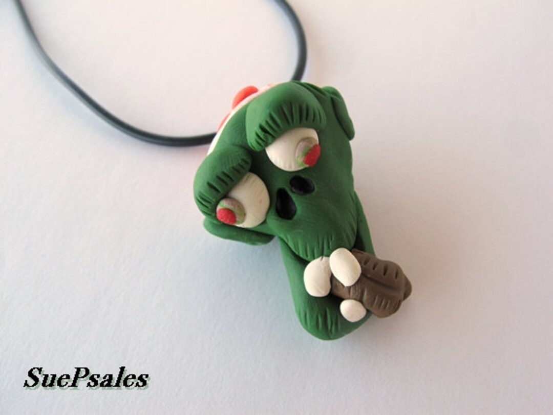 Zombie Pendant. Halloween Jewelry, Polymer Clay, Halloween, Zombie ...