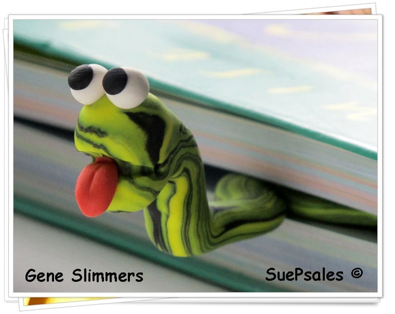 2 Polymer Clay Bookworms Bookmarks 3D Bookmarks Funny Bookmarks Cute ...