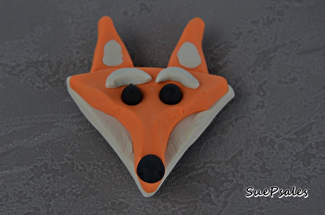 Fox Magnet Fridge Magnet Hand Sculpted Polymer Clay - Etsy
