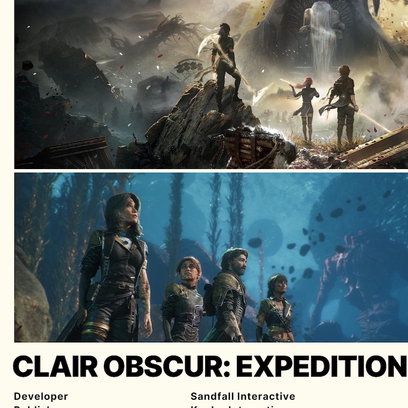 Clair Obscur Expedition 33 Game Poster | Minimalist Wall Art Print for ...