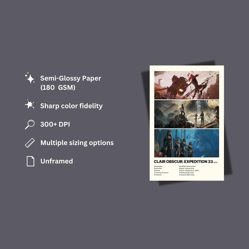 Clair Obscur Expedition 33 Game Poster | Minimalist Wall Art Print for ...