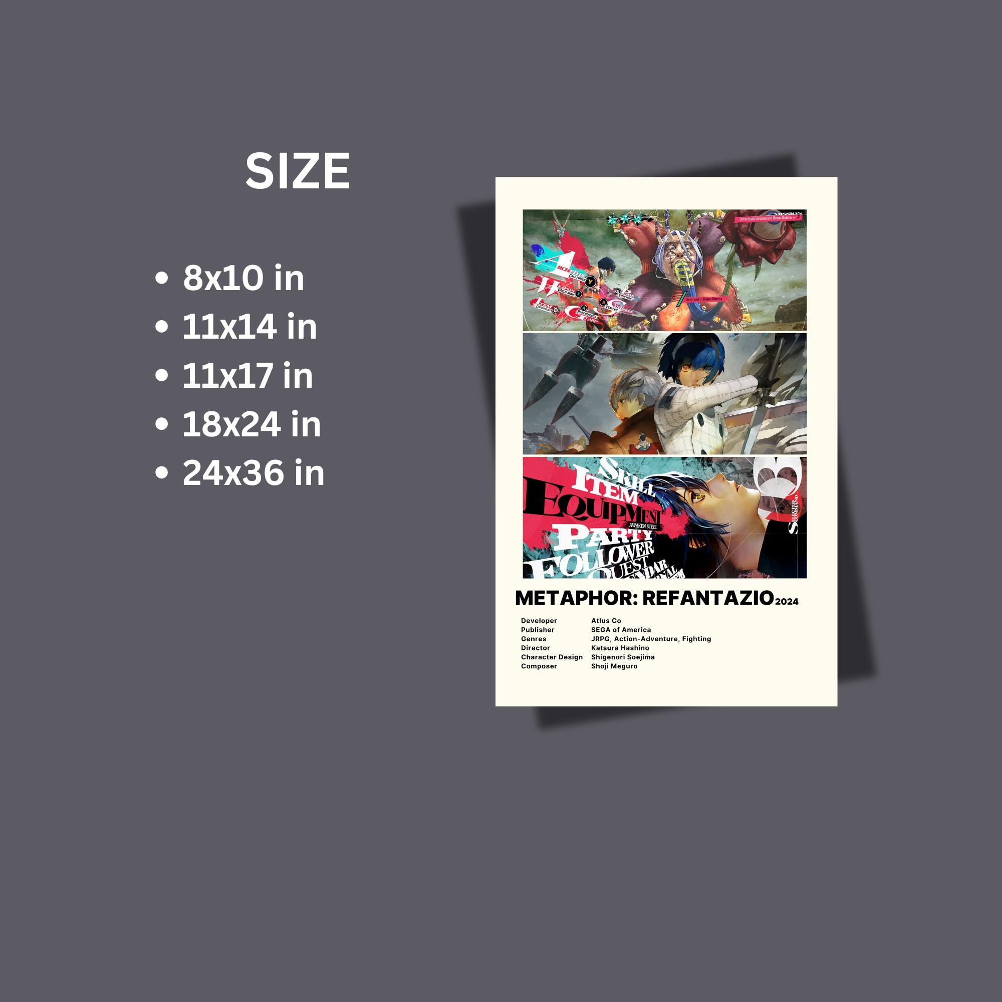 Metaphor Refantazio Game Aesthetic Print | Indie Gaming Poster ...