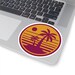 Tropical Beach Decal Sunset Palm Tree Vinyl Sticker, Laptop Decal ...