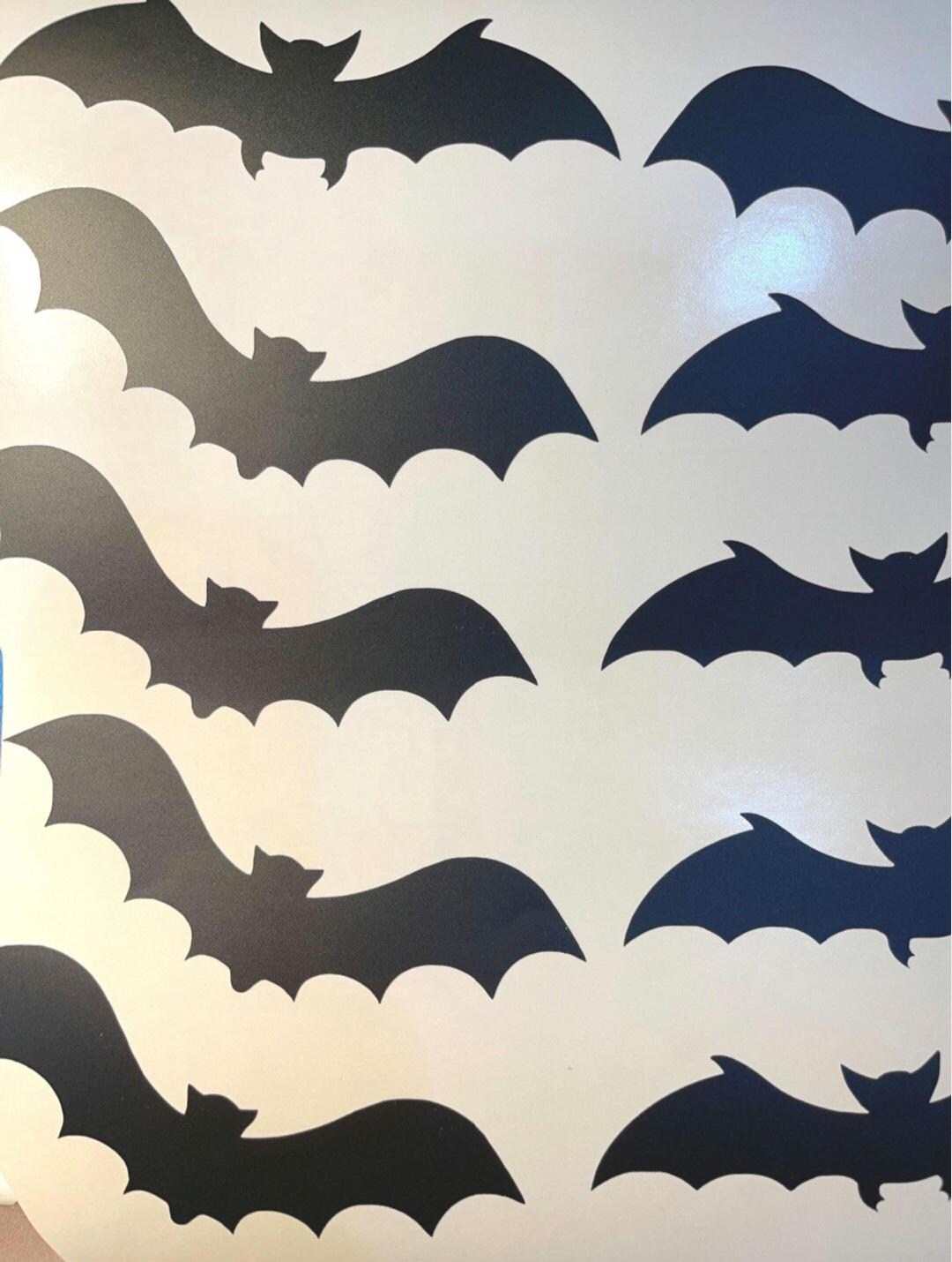 Halloween Bat Window Stickers: Matte Black Vinyl Decals, Set of 10 - Etsy