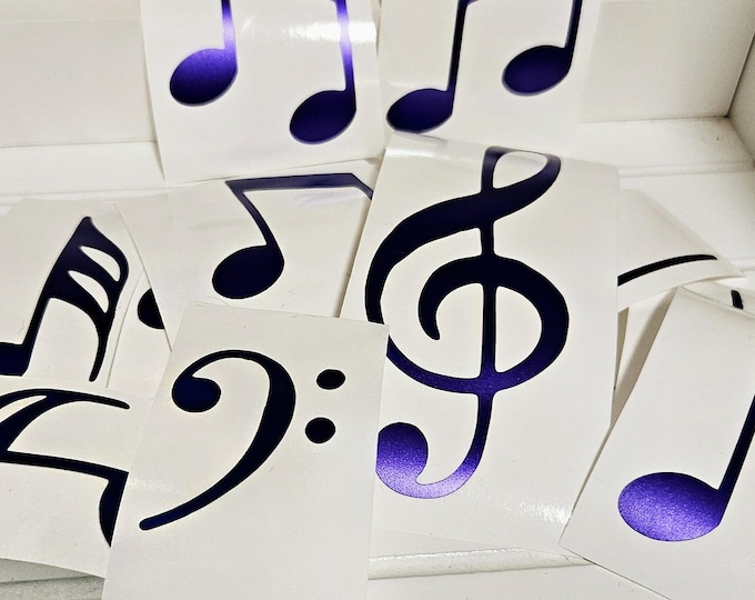 Music Wall Decal Vinyl Sticker Treble Clef Notes Keys Creative Musical ...
