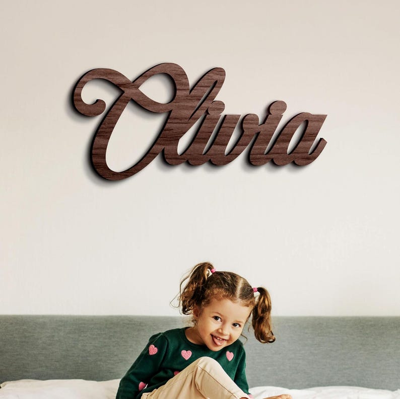 Custom Wooden Name Cutout Sign - Personalized Word Name Phrase Cutout ...