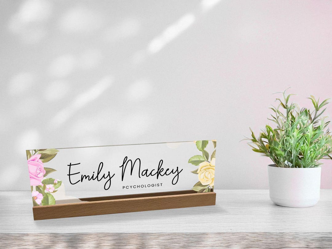 Custom Acrylic Desk Name Plate Elegant Office Decor for Women ...