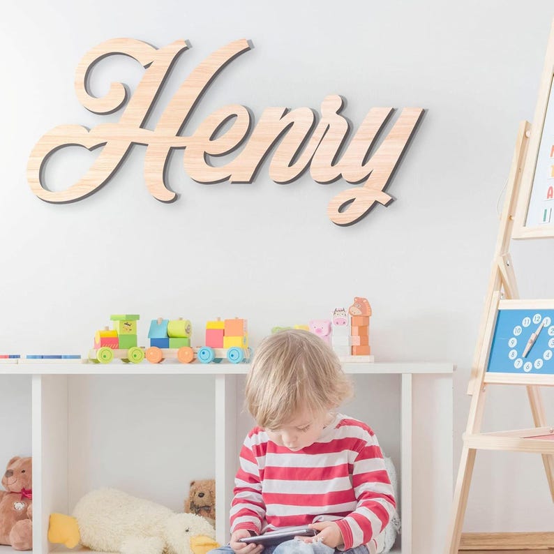 Custom Wooden Name Cutout Sign - Personalized Word Name Phrase Cutout ...