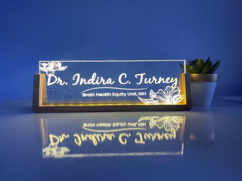 Personalized Desk Name Plate With LED Light. - Etsy