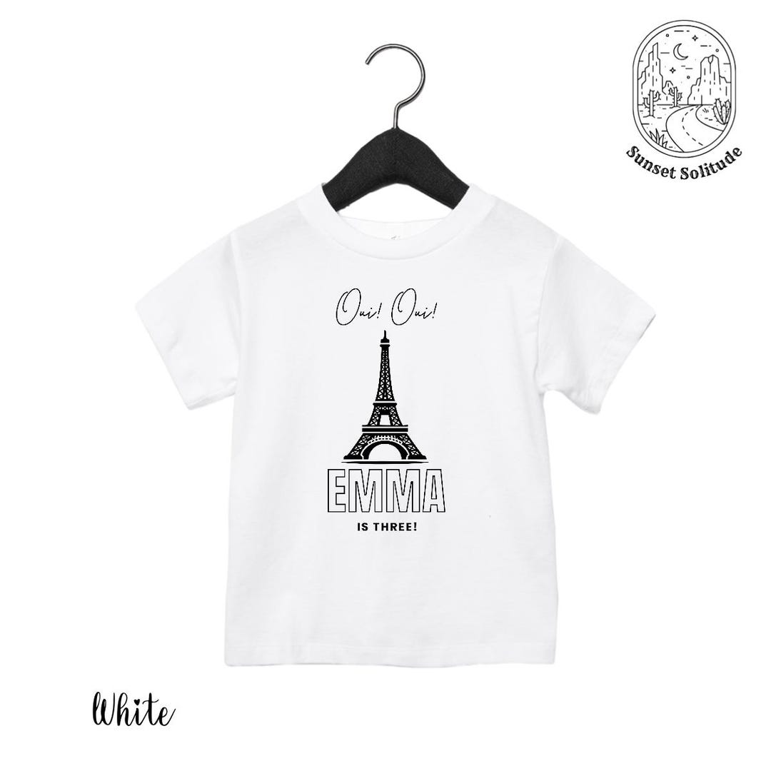 OUI OUI I'M THREE Birthday Personalized Name 3 Year Old Party Shirt ...