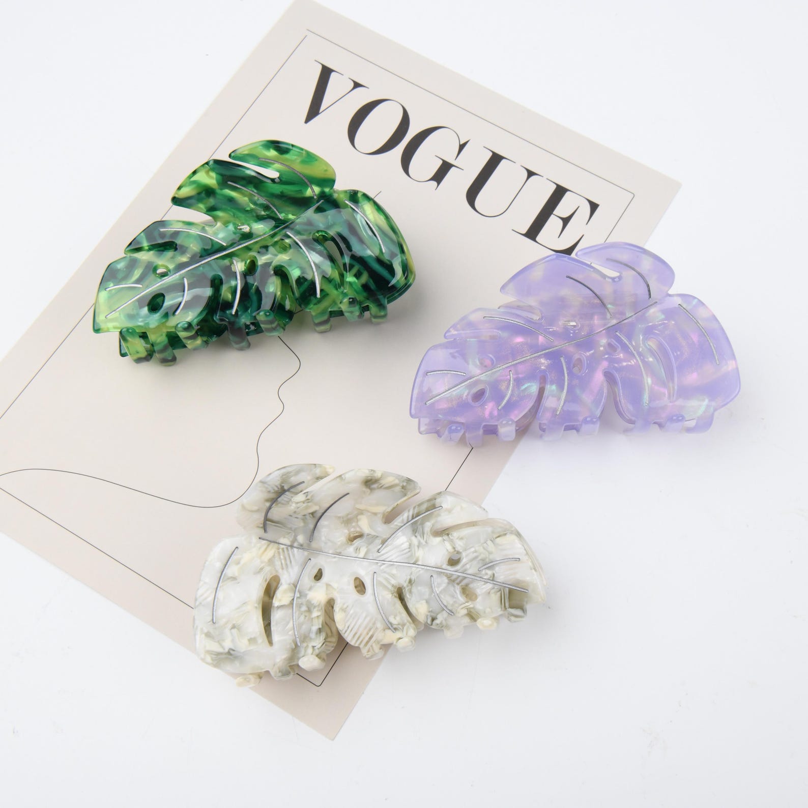 Monstera Leaf Claw Clips, Creative Plant Hair Claw, Acetate Hair Claw ...