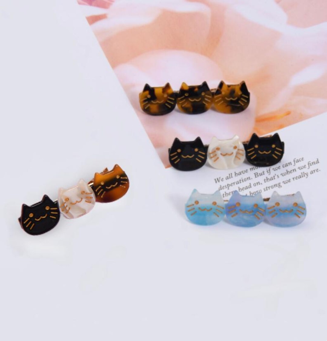 Cute Cat Hair Barrettes, Cat Hair Pin, Acrylic Alligator Clip, Gift for ...
