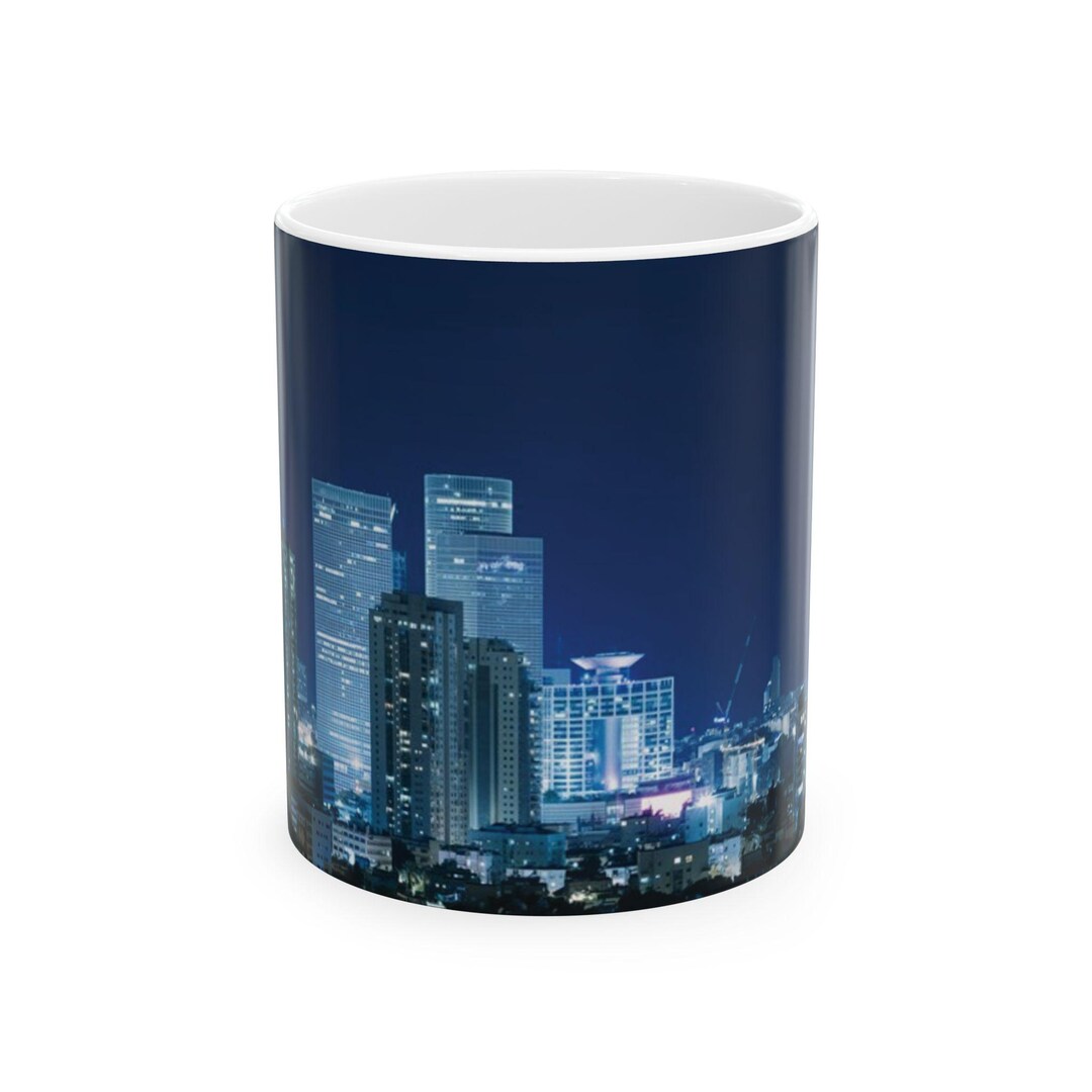 Tel Aviv Ceramic Mug, Israeli Coffee Cup, Middle East Tea Mug, Hebrew ...