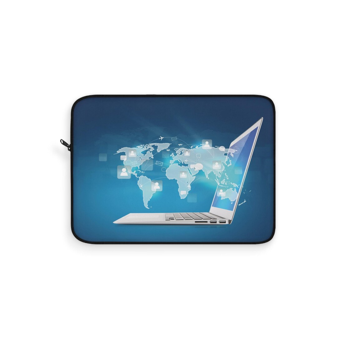 World Map Laptop Sleeve, Computer Case, Travel Accessory, Tech Lover ...