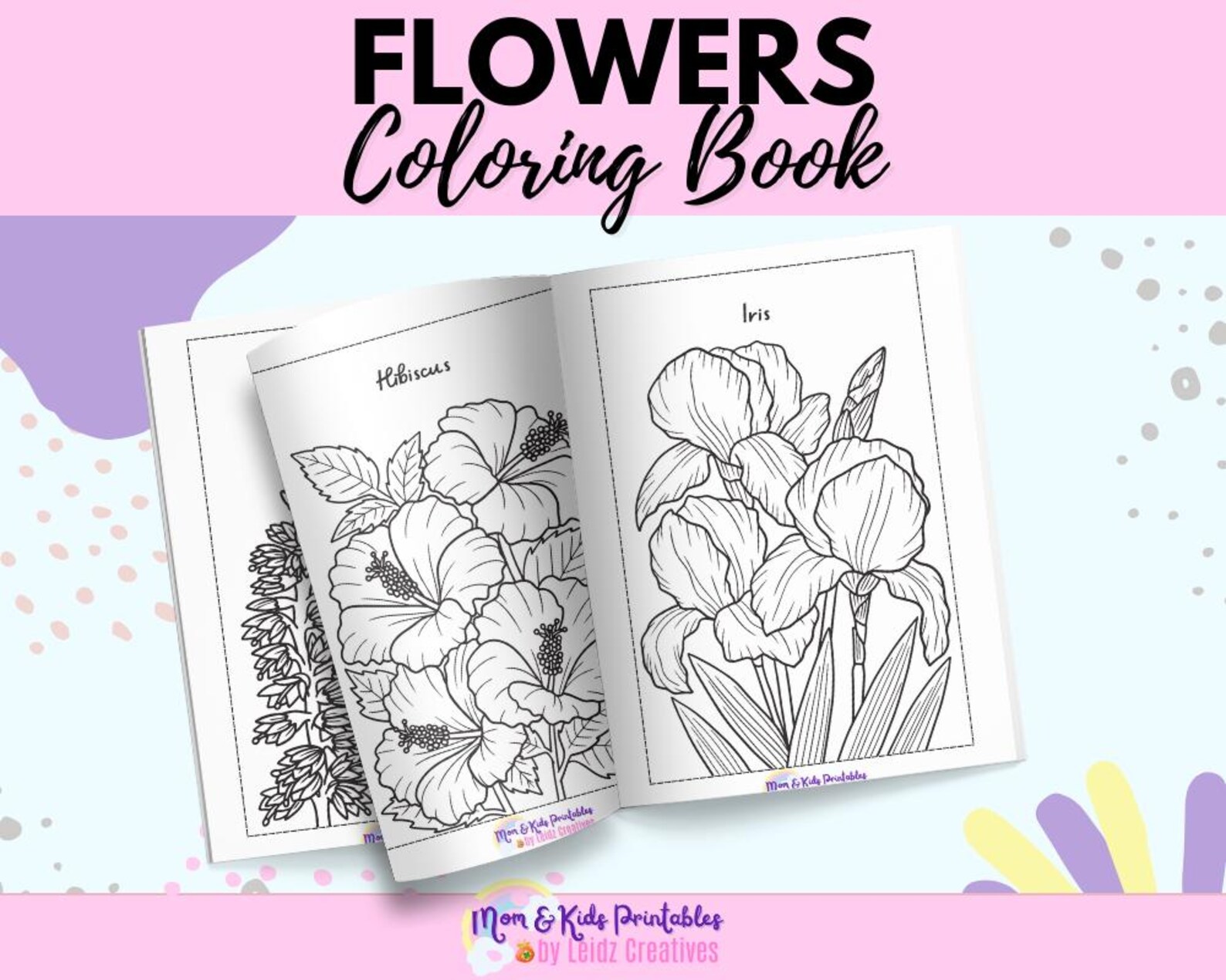 Printable and Digital Flower Coloring Book | 45 Pages of Floral ...