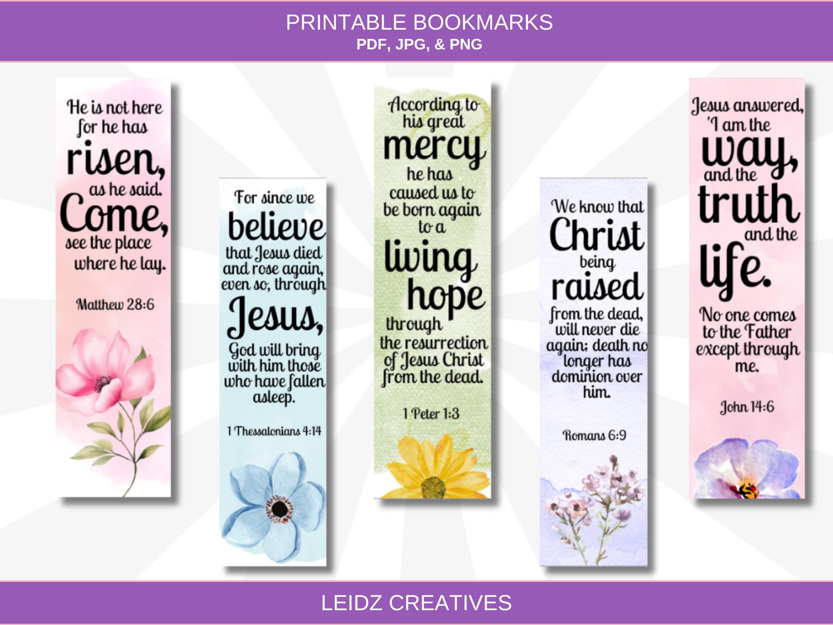 Easter Bible Verse Bookmarks – Printable Digital Download - Etsy Australia