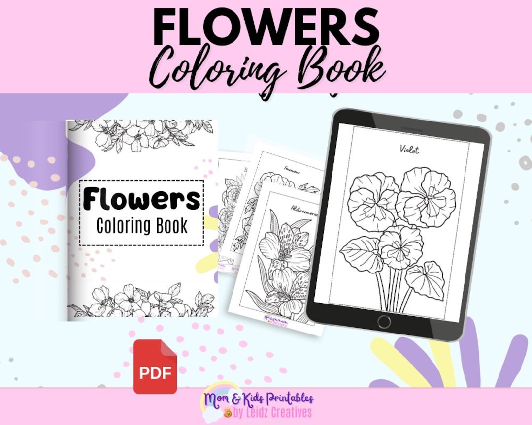 Printable and Digital Flower Coloring Book | 45 Pages of Floral ...
