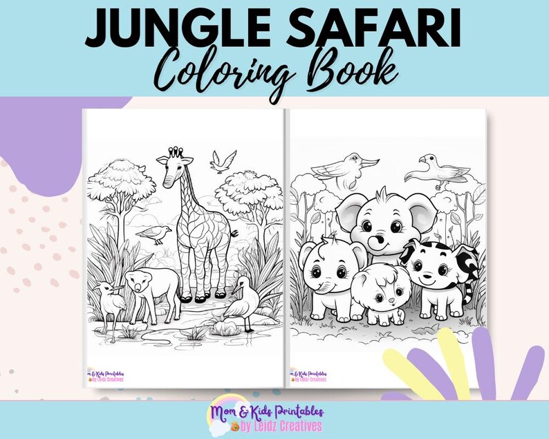 Printable and Digital Jungle Safari Coloring Book | Fun and Engaging ...