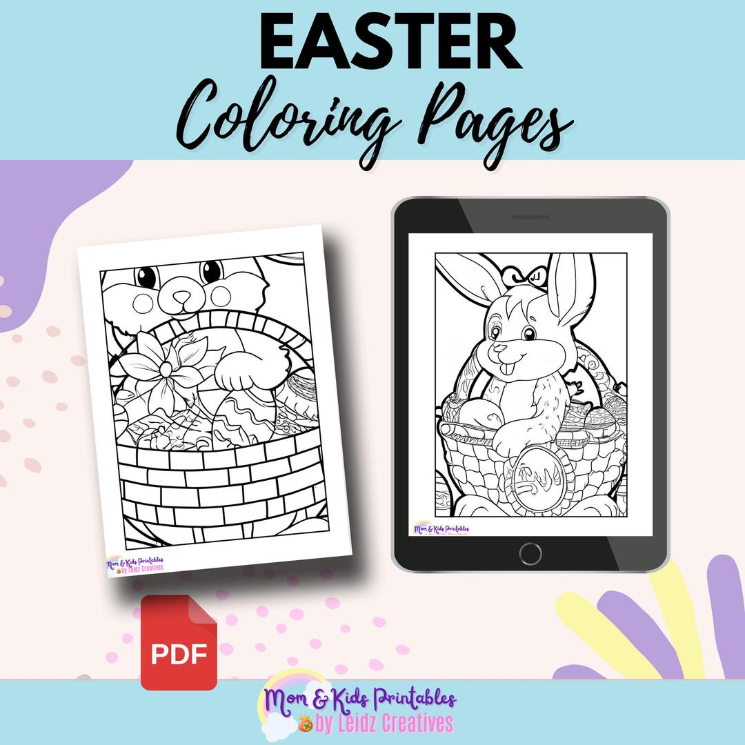 Easter Coloring Pages for Kids - Digital Download Printable Activity ...