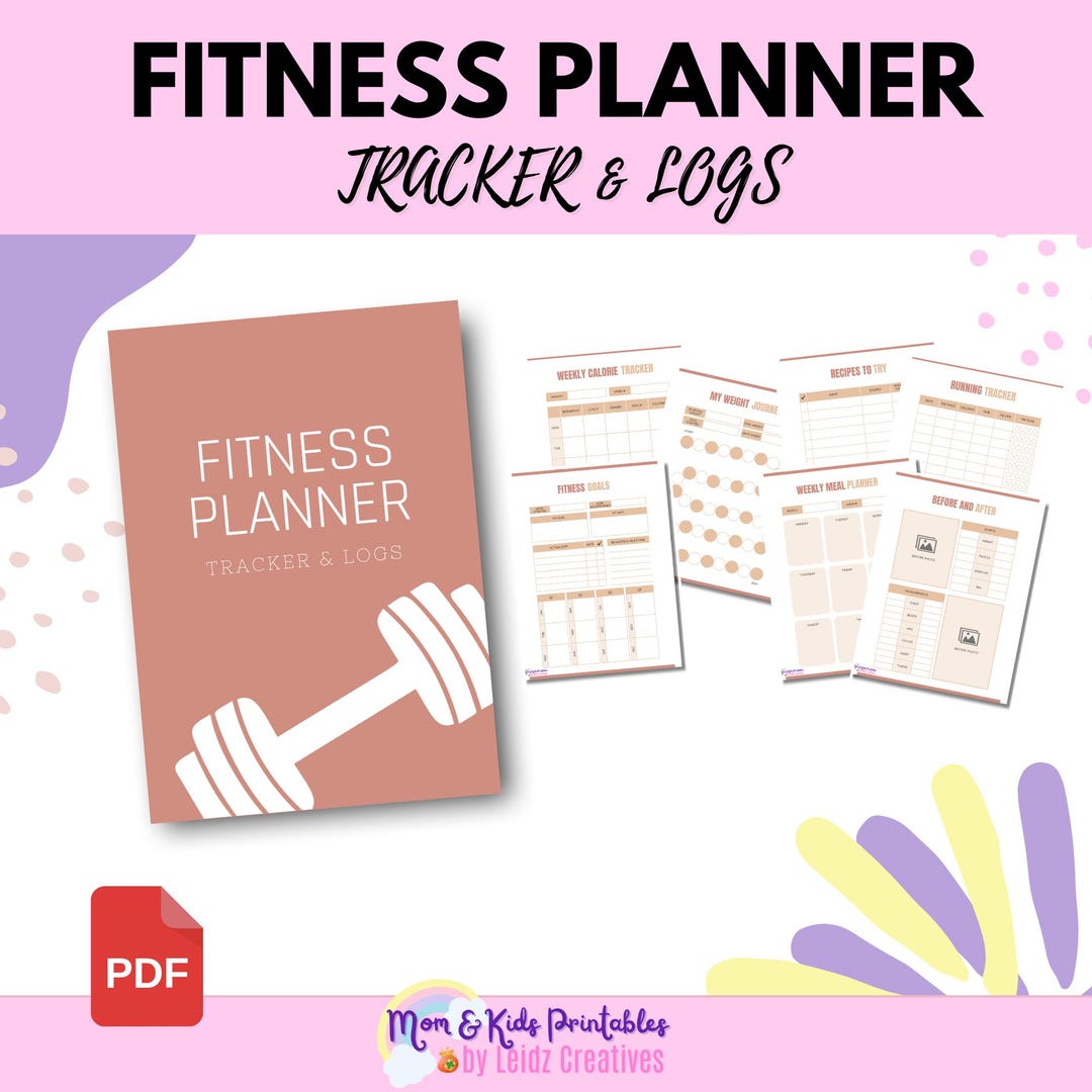 Printable and Digital Fitness Planner | Wellness and Workout Tracker | Meal & Weight Loss ...