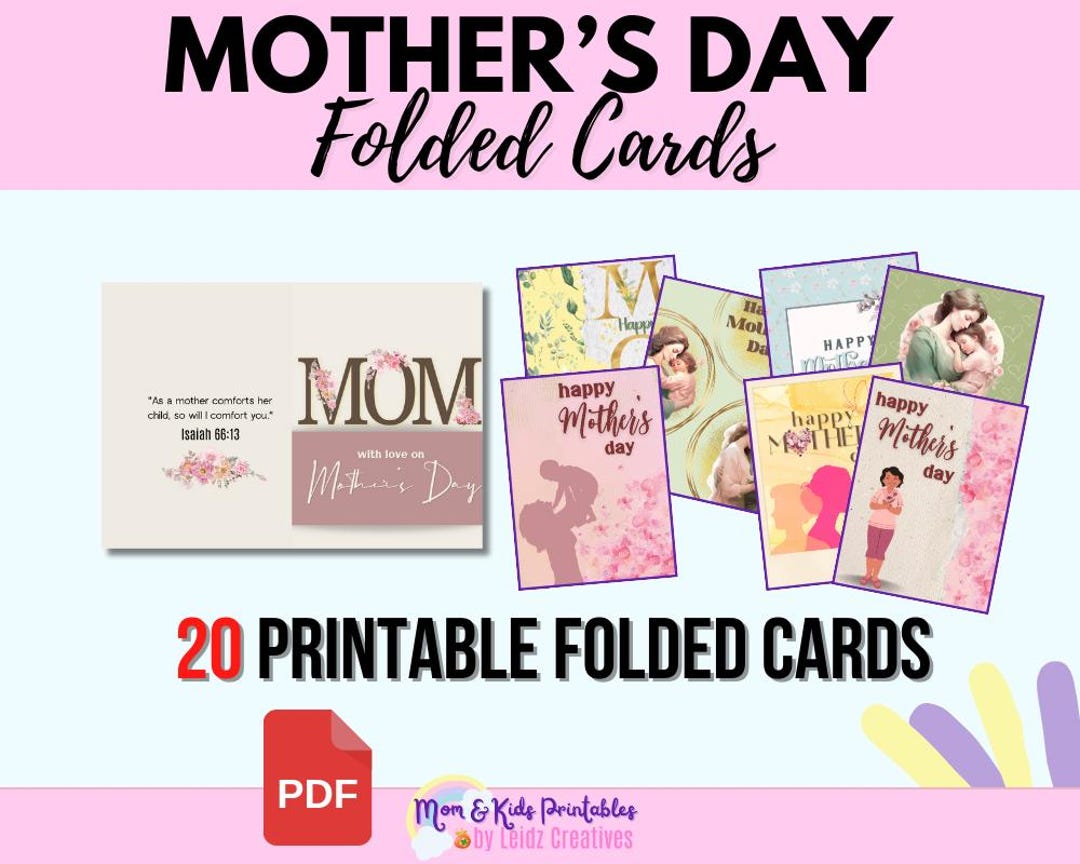 Christian Mother's Day Cards | Bible Verse DIY Printables (PDF) - Etsy