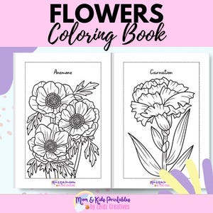 Printable and Digital Flower Coloring Book | 45 Pages of Floral ...