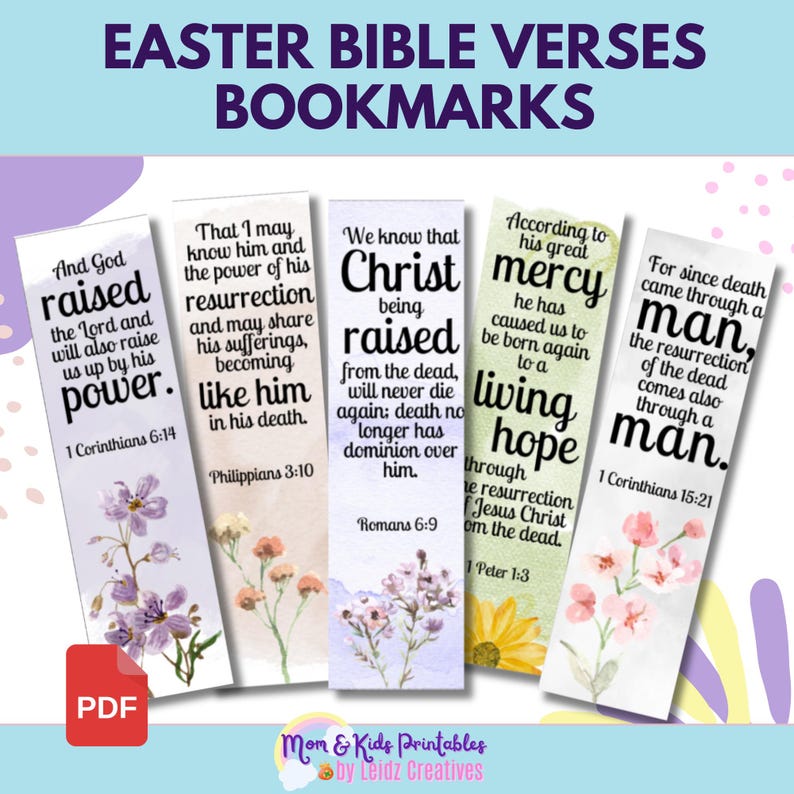 Easter Bible Verse Bookmarks – Printable Digital Download - Etsy Australia