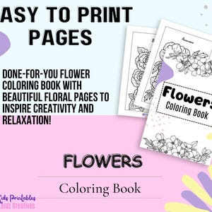 Printable and Digital Flower Coloring Book | 45 Pages of Floral ...