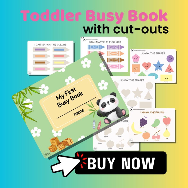Editable Canva Template Panda Busy Book for Toddlers Quiet Book With ...