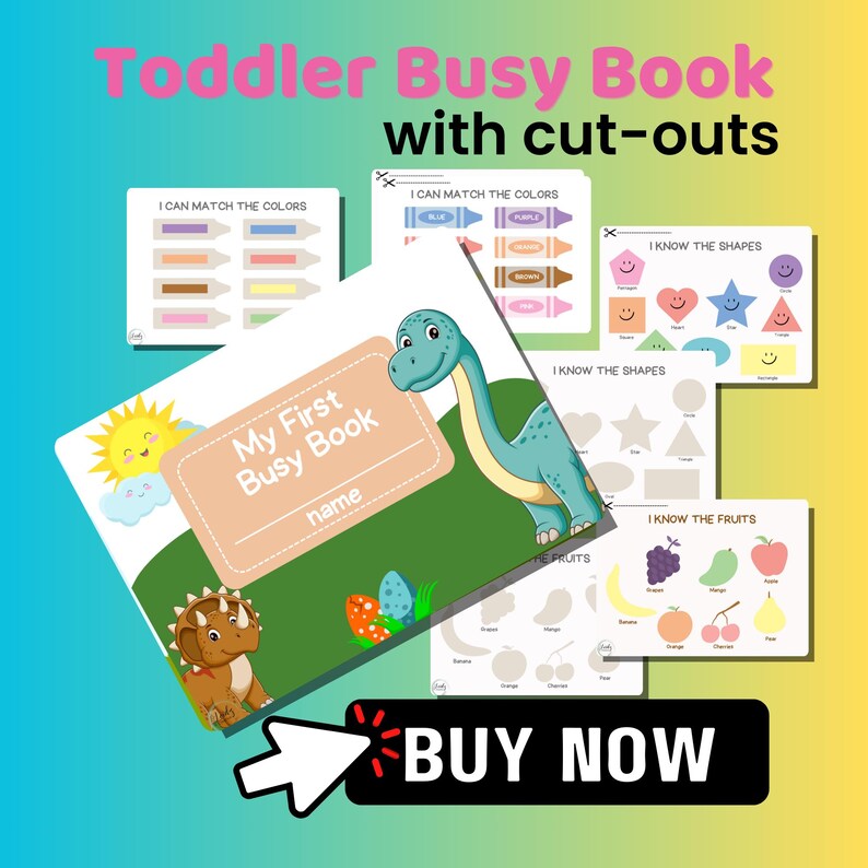 Editable Canva Template Dinosaur Busy Book for Toddlers – Quiet Book ...