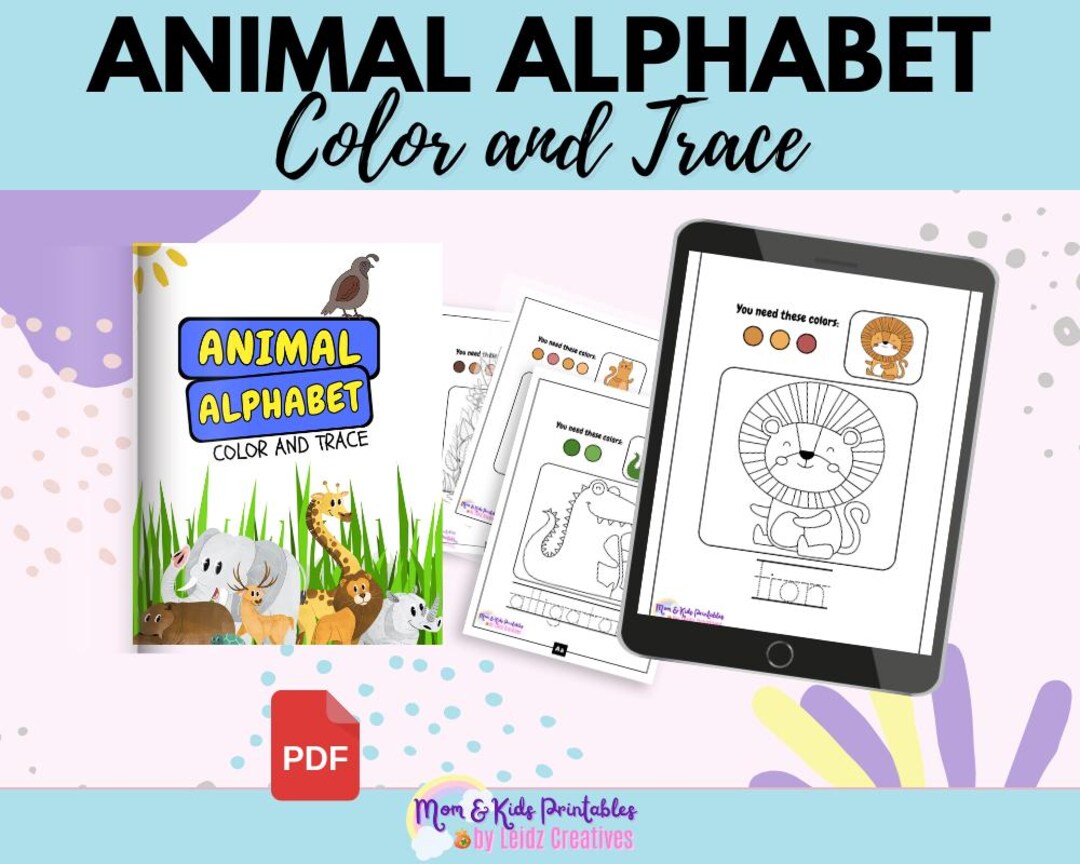 Animal Alphabet Color and Trace – Fun & Educational for Early Learners ...