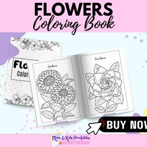 Printable and Digital Flower Coloring Book | 45 Pages of Floral ...