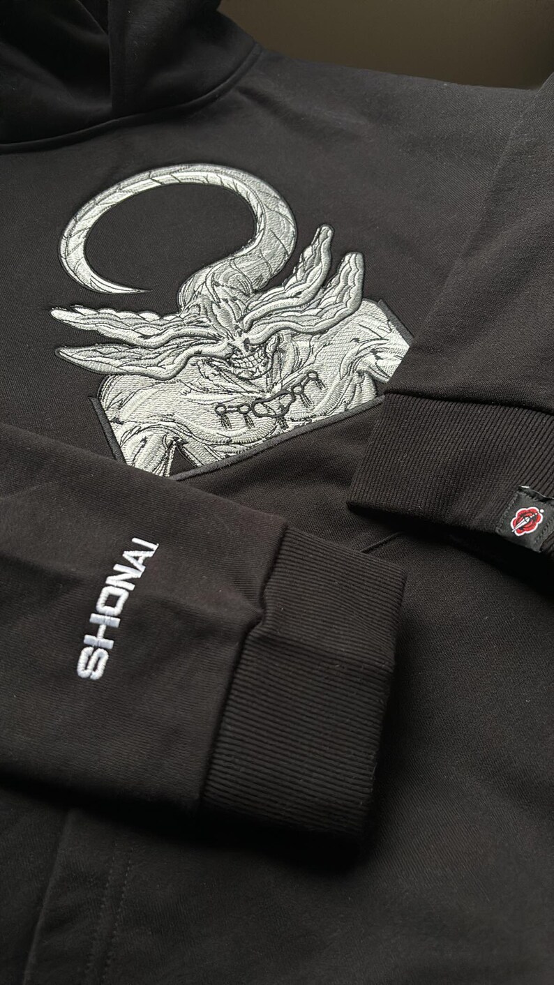 Mahoraga Anime Embroidery Hoodie Jujutsu Kaisen Streetwear Embroidered ...