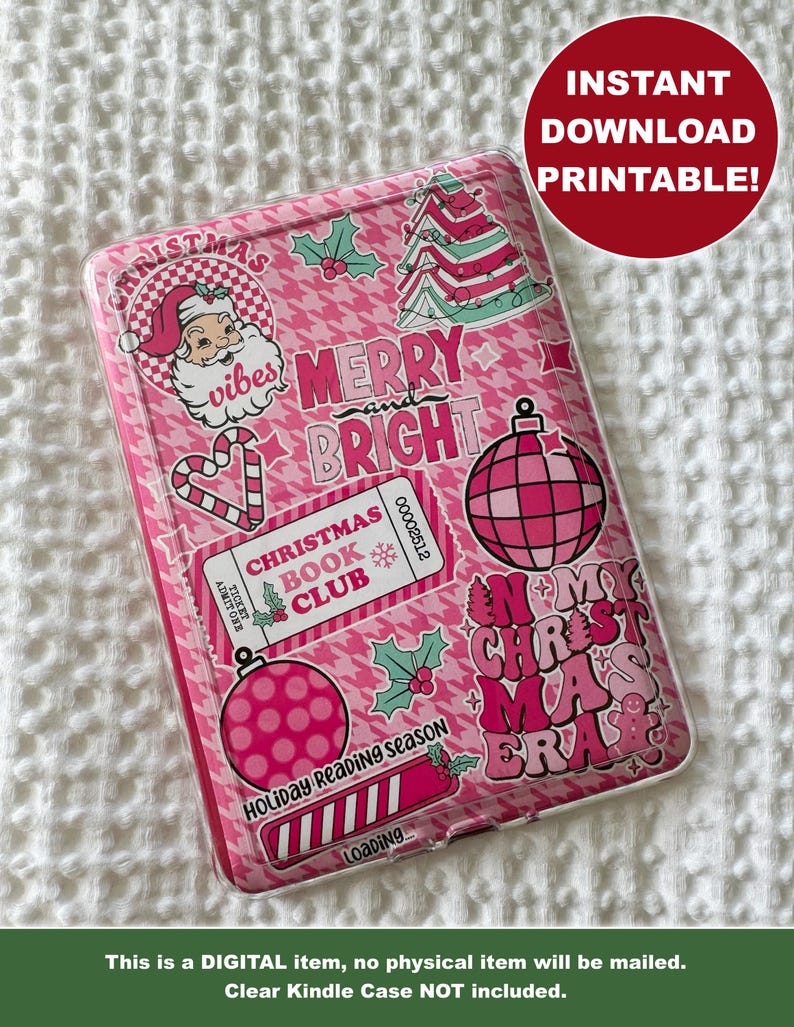 Pink Christmas Booktok Themed Digital Printable Kindle Insert | Fits ...